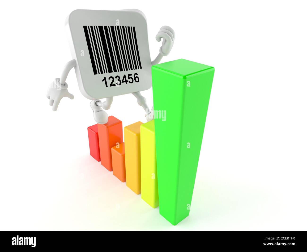 Barcode character with chart isolated on white background Stock Photo ...