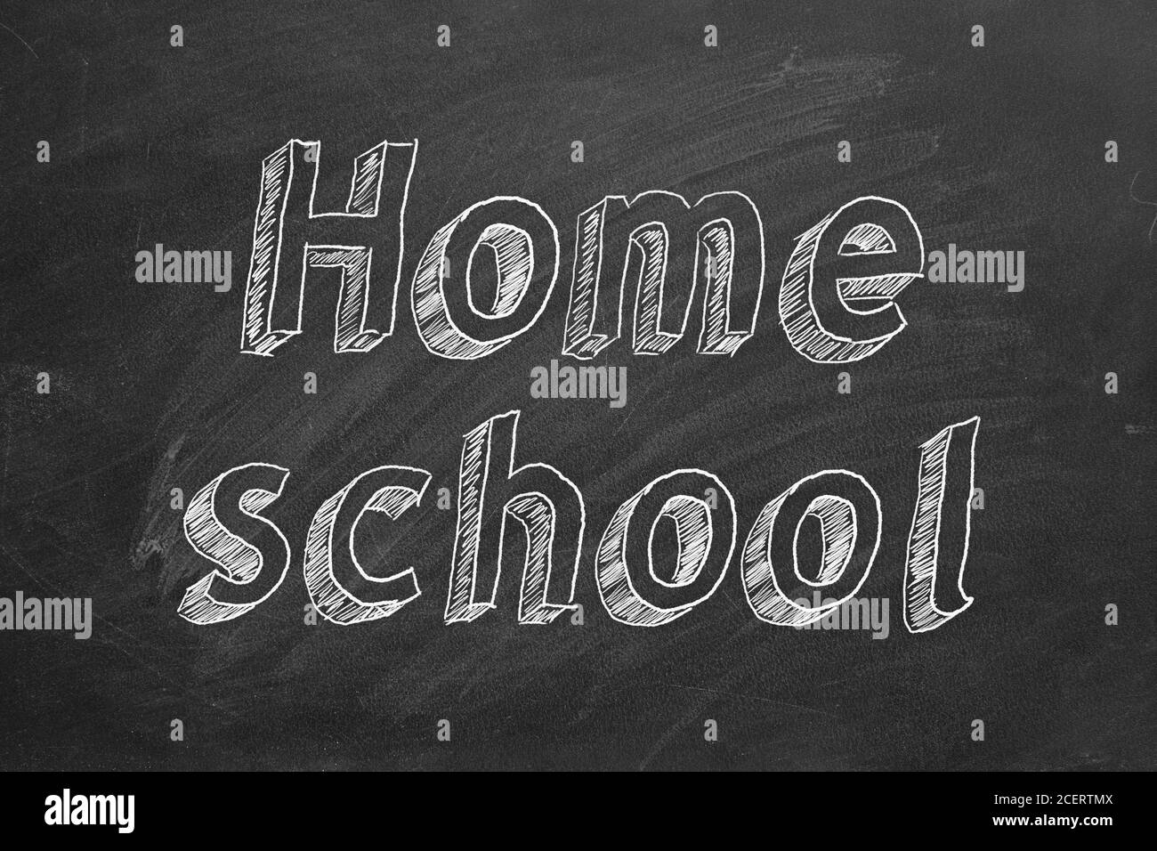 Home chalk drawing on Black and White Stock Photos & Images - Alamy