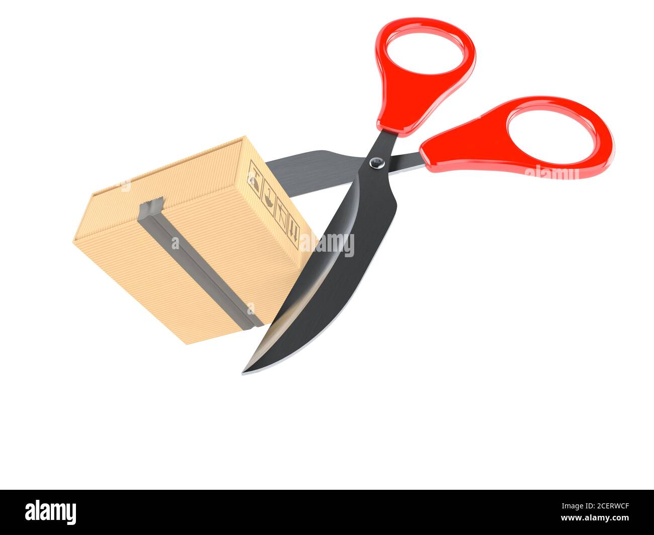 Scissors on packaging Cut Out Stock Images & Pictures - Alamy