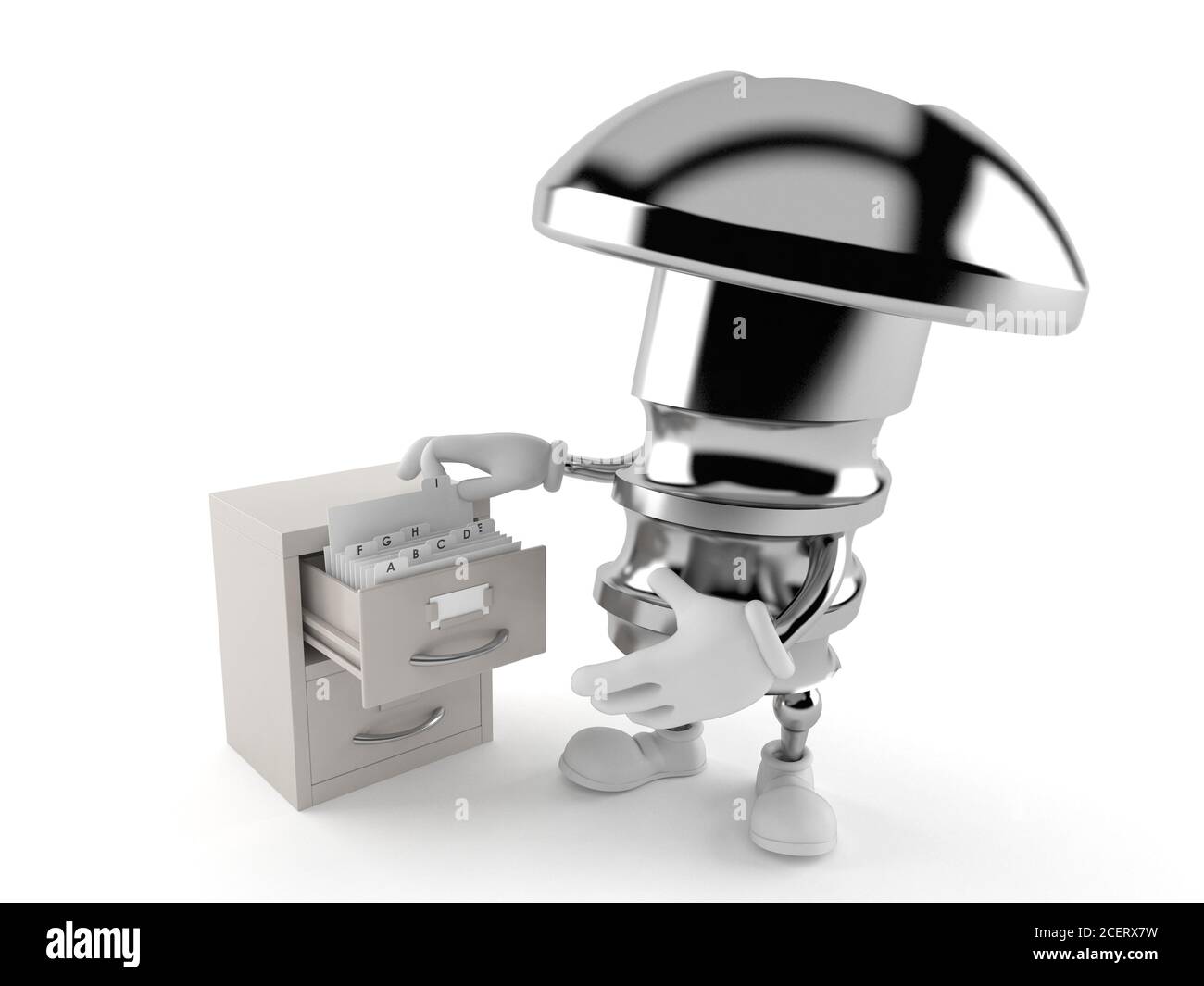 Bolt character with archive isolated on white background Stock Photo ...