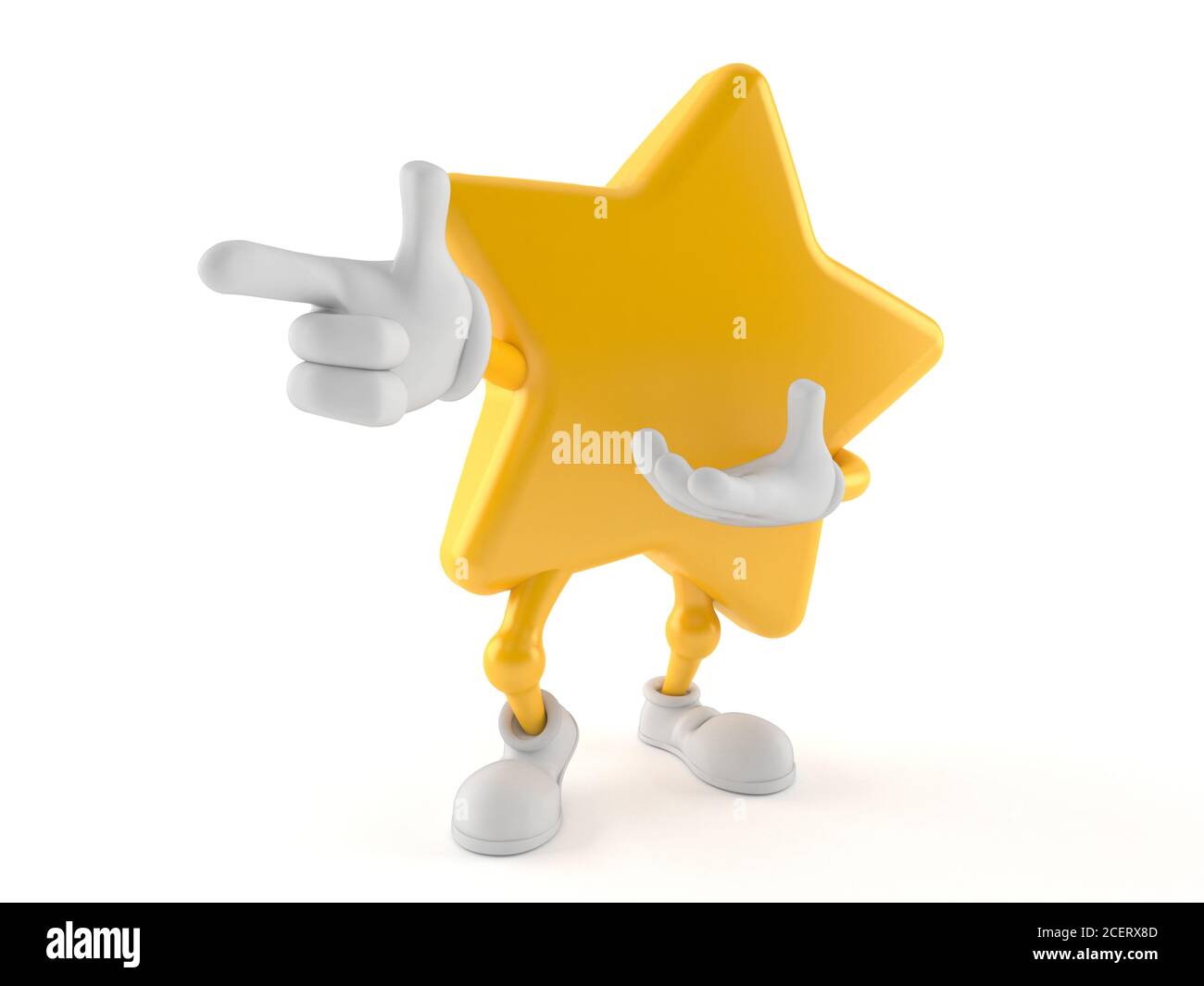 Star character pointing finger isolated on white background Stock Photo ...