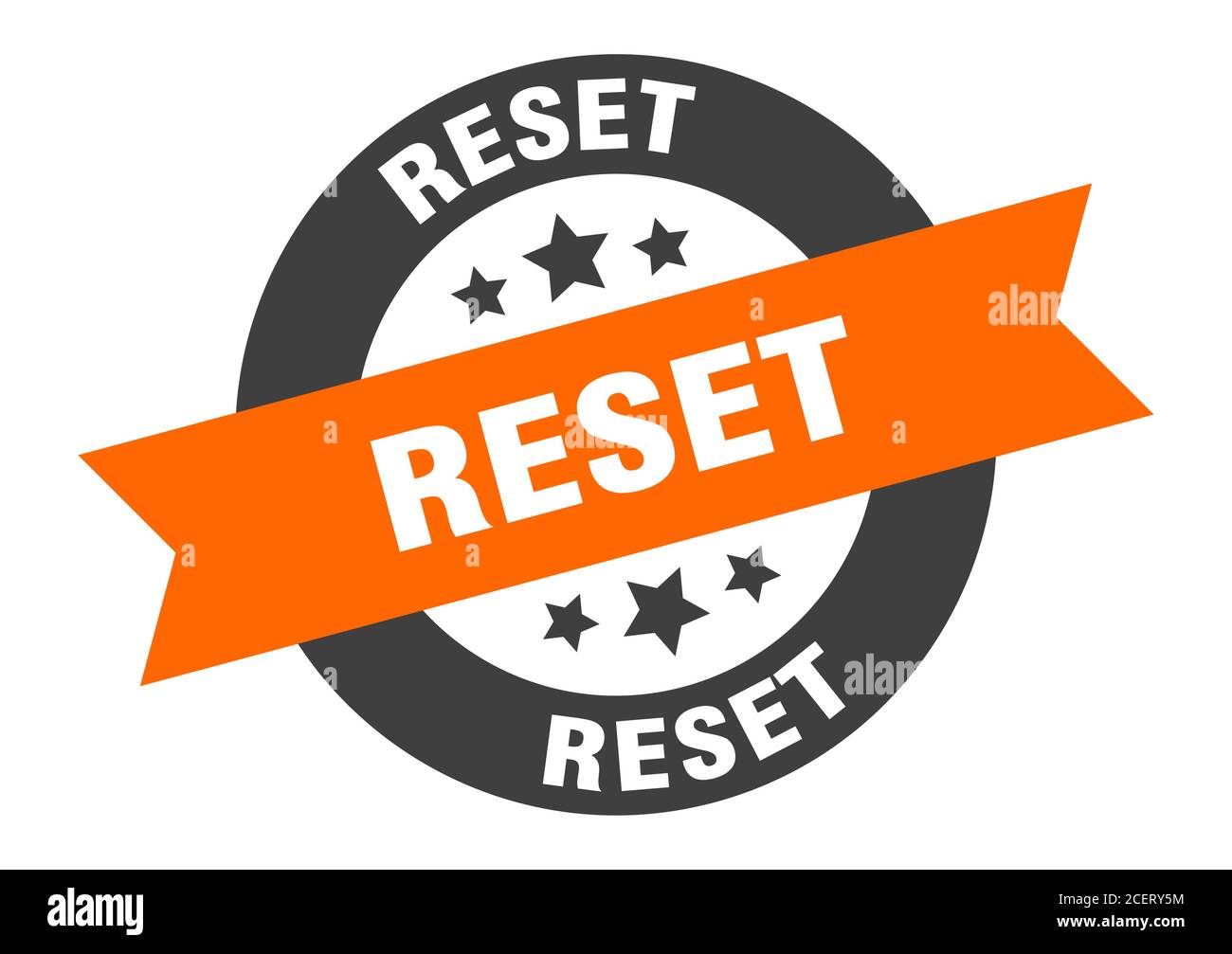 reset sign. round isolated sticker. ribbon tag Stock Vector Image & Art ...