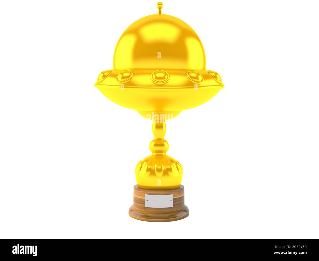 UFO trophy isolated on white background Stock Photo - Alamy