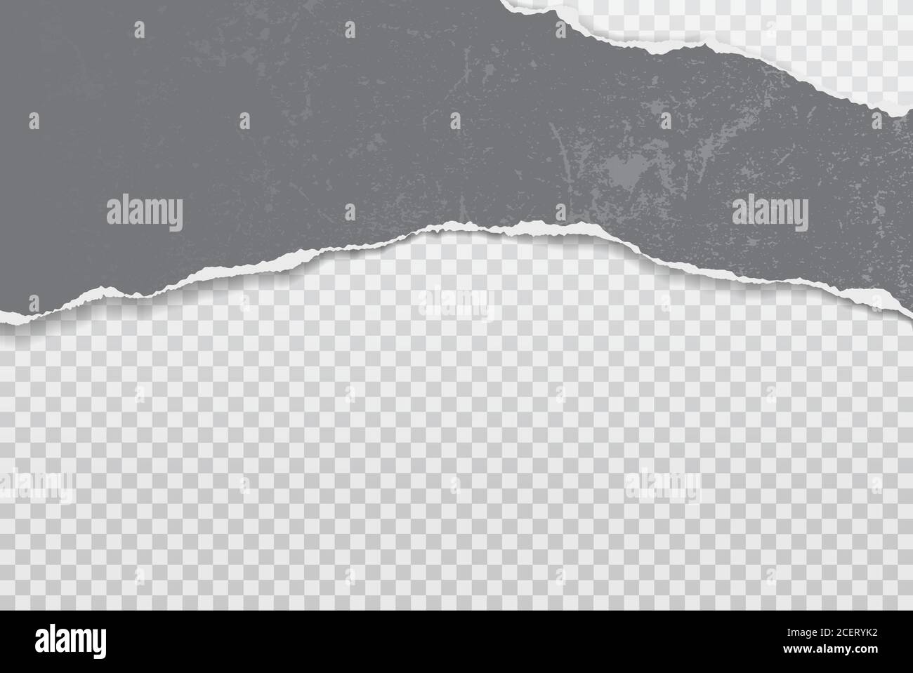 Piece of torn, ripped distressed dark gray paper with soft shadow is on ...