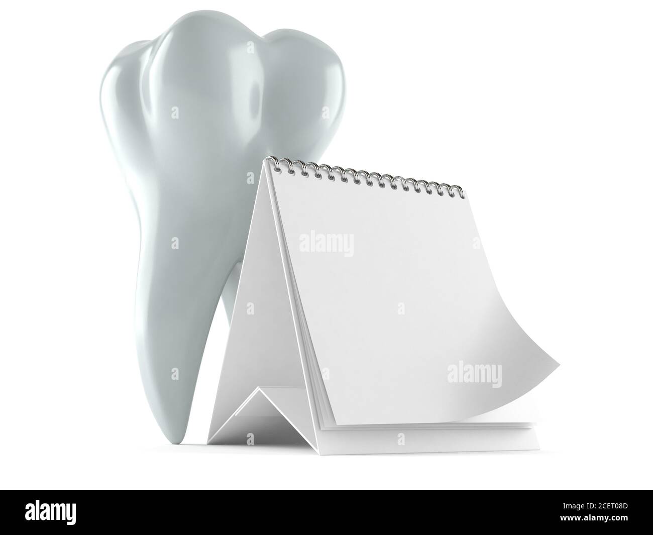 Tooth with blank calendar isolated on white background Stock Photo - Alamy