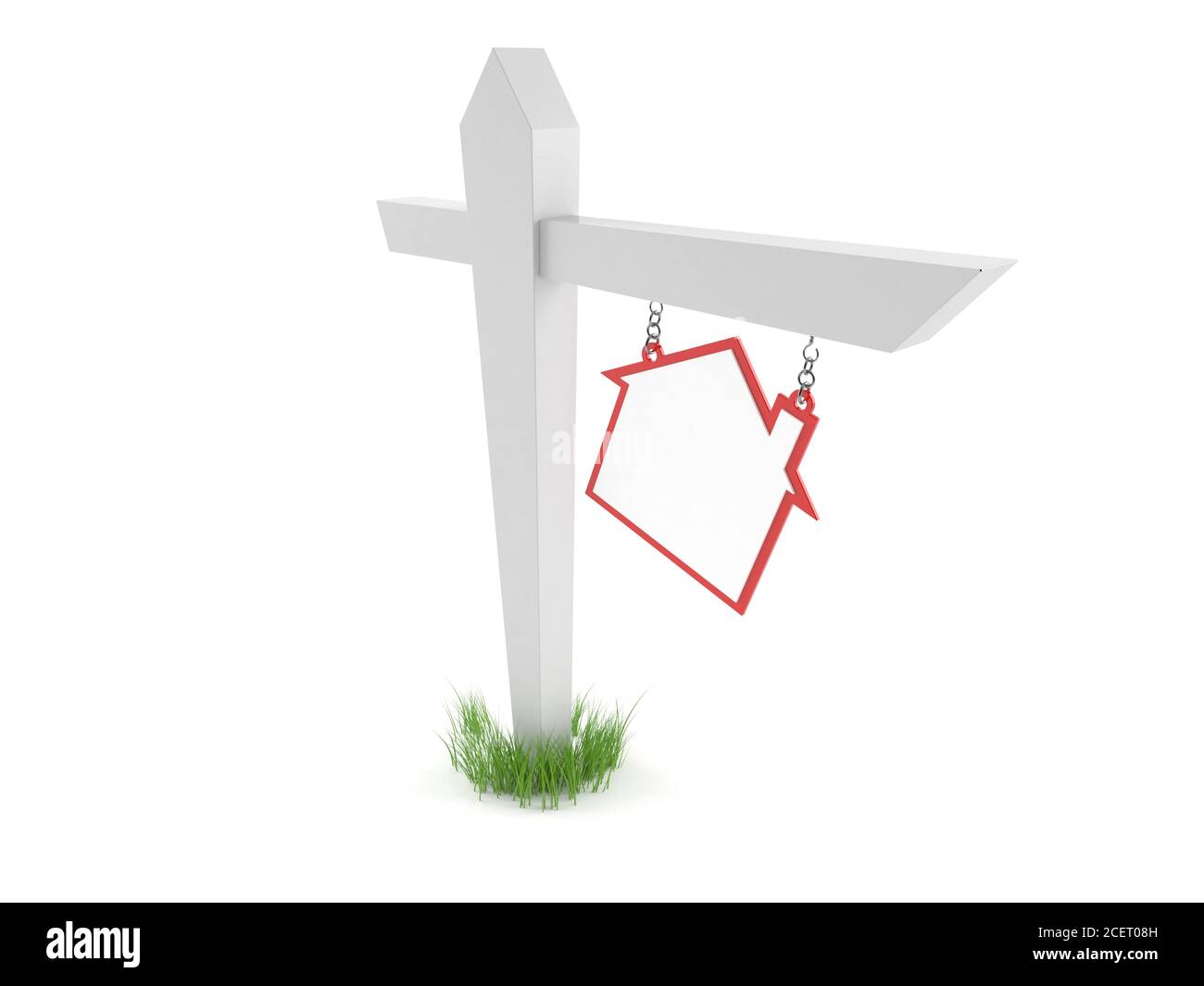 House sign isolated on white background Stock Photo - Alamy