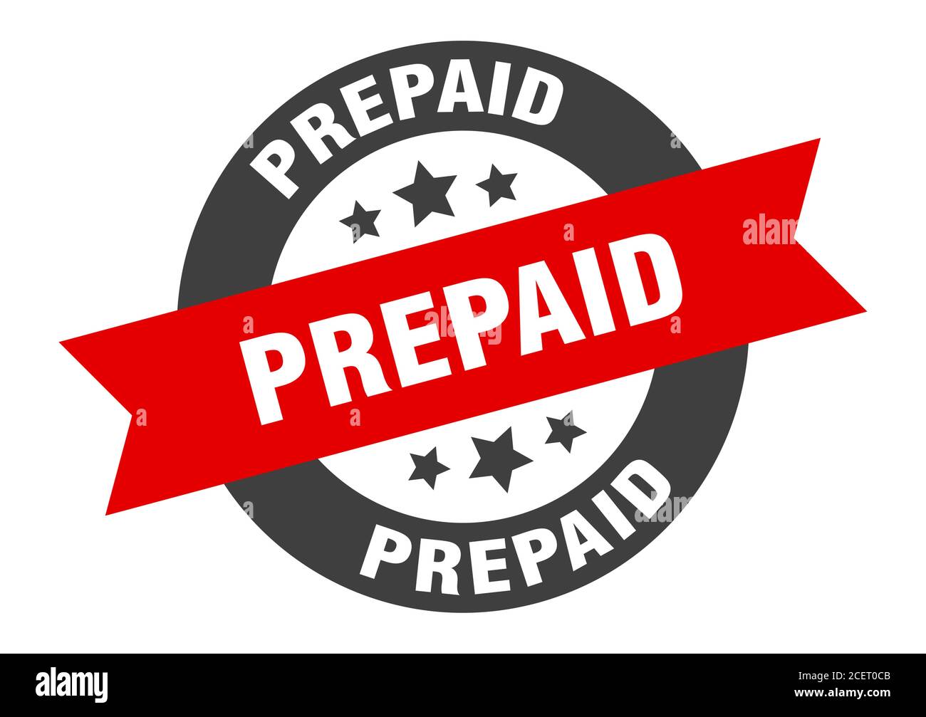prepaid sign. round isolated sticker. ribbon tag Stock Vector Image ...