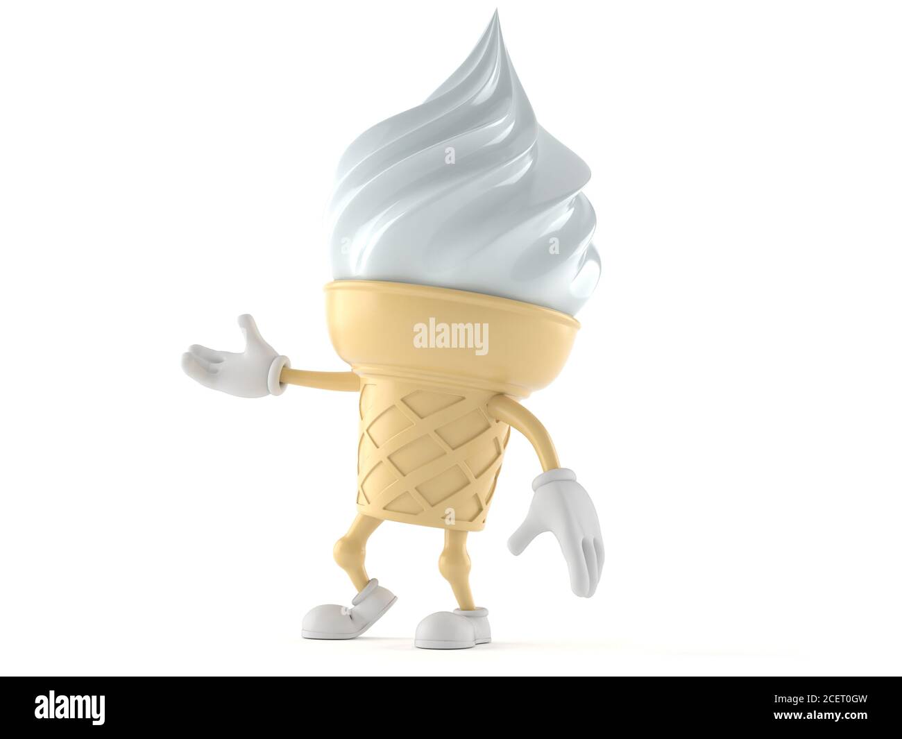 Ice cream character isolated on white background Stock Photo - Alamy