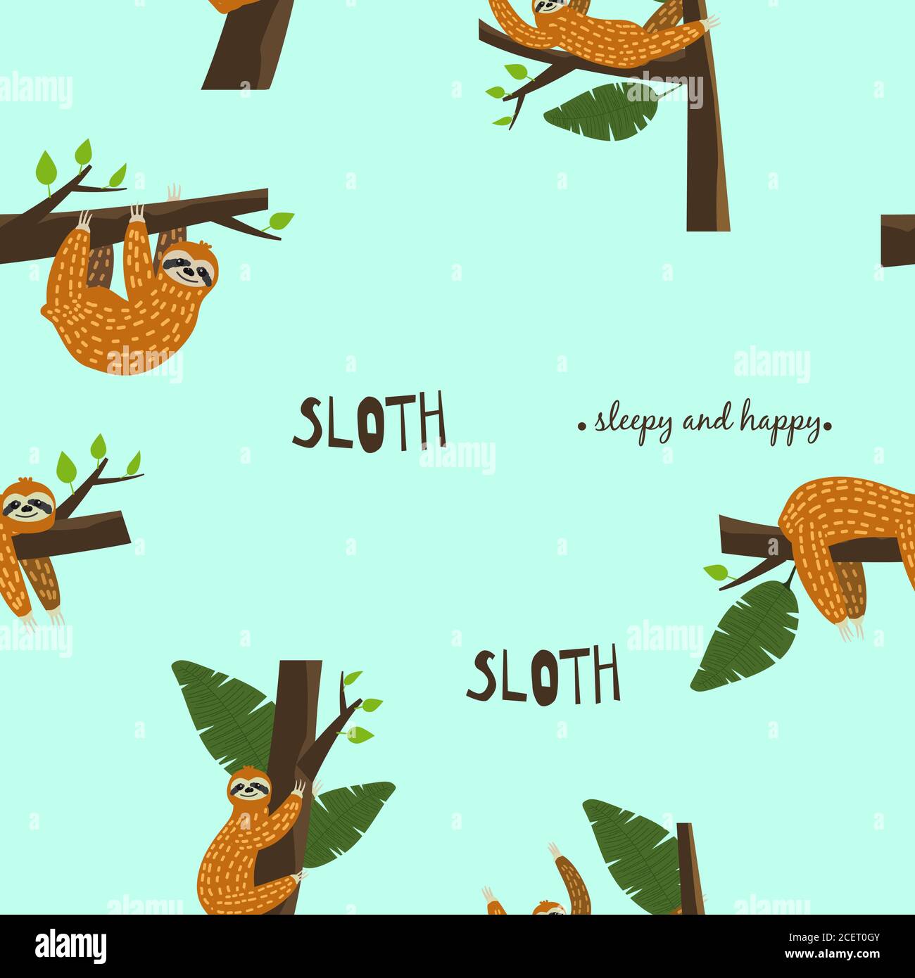 Sloth texture Stock Vector Images - Alamy
