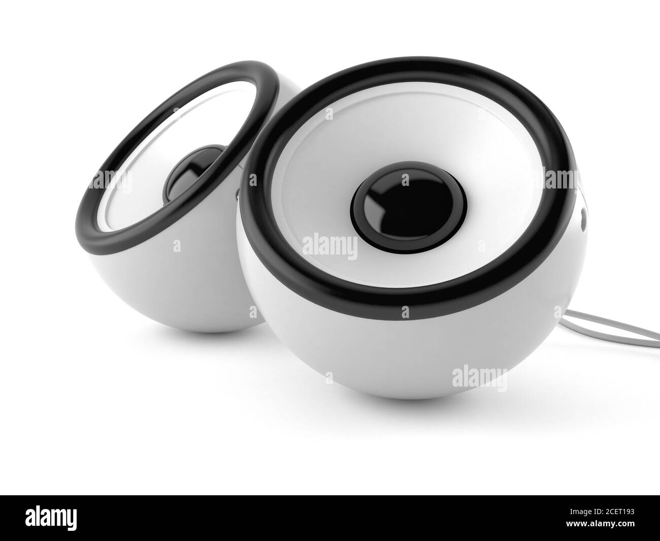 Audio speakers isolated on white background Stock Photo - Alamy