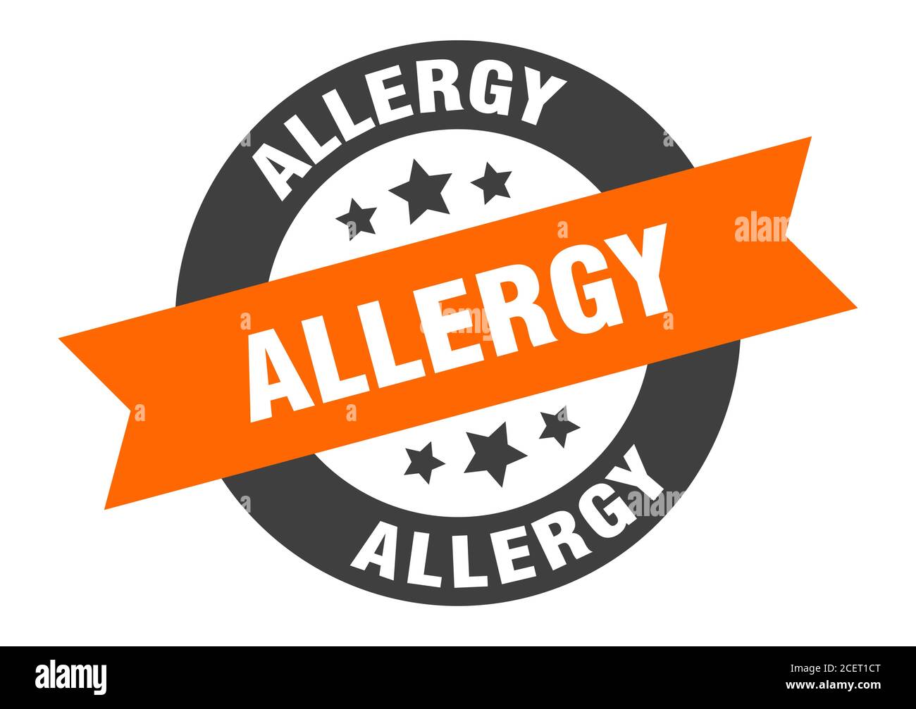 allergy sign. round isolated sticker. ribbon tag Stock Vector Image ...