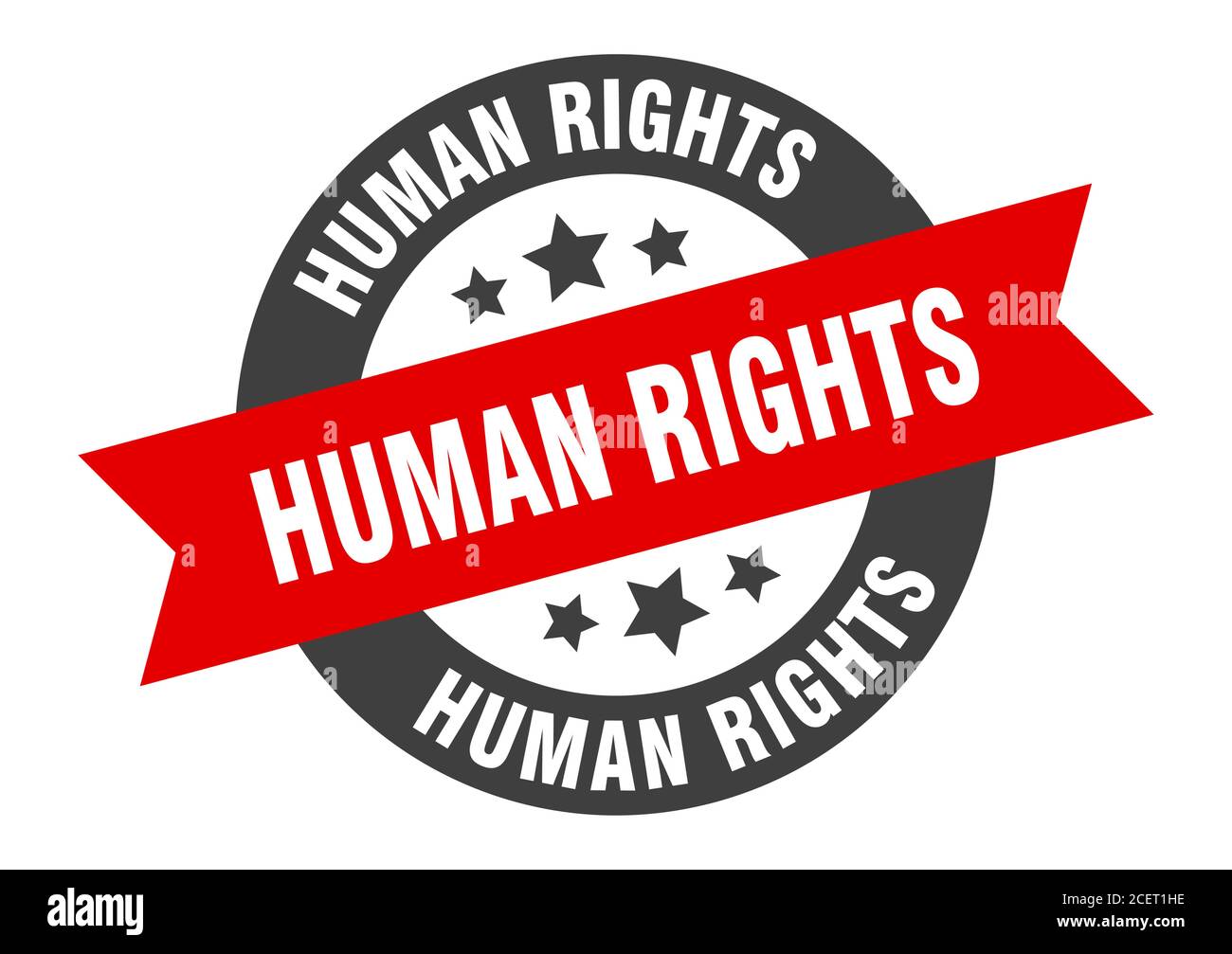 human rights sign. round isolated sticker. ribbon tag Stock Vector ...