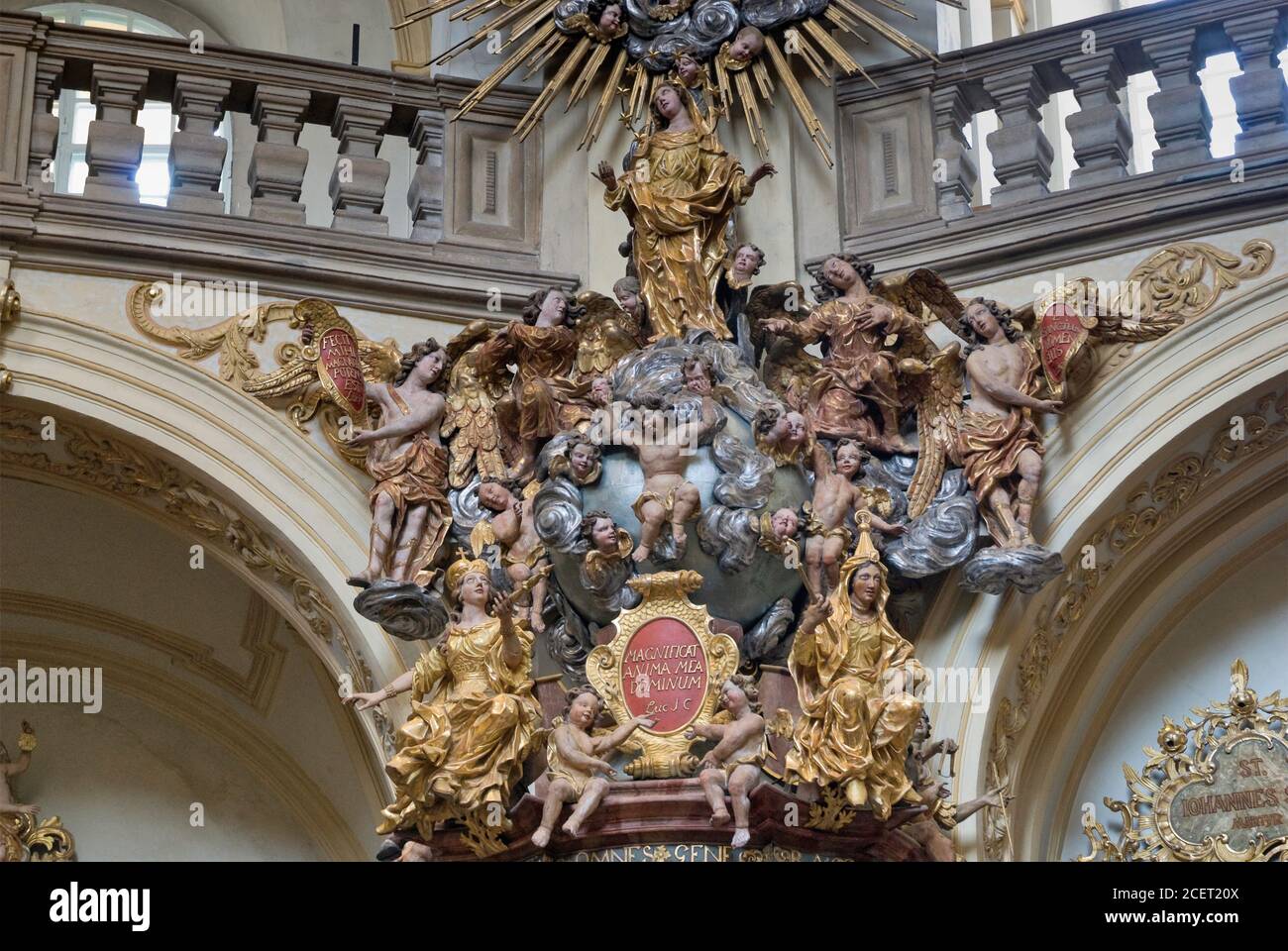 Detail of pulpit at Visitation of Our Lady Basilica at sanctuary in ...