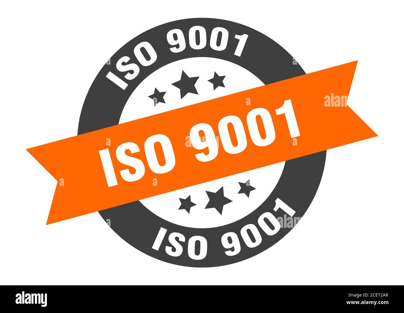 iso 9001 sign. round isolated sticker. ribbon tag Stock Vector Image ...