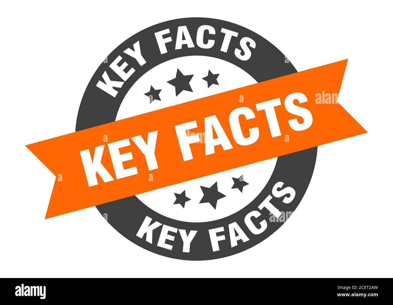 key facts sign. round isolated sticker. ribbon tag Stock Vector Image ...