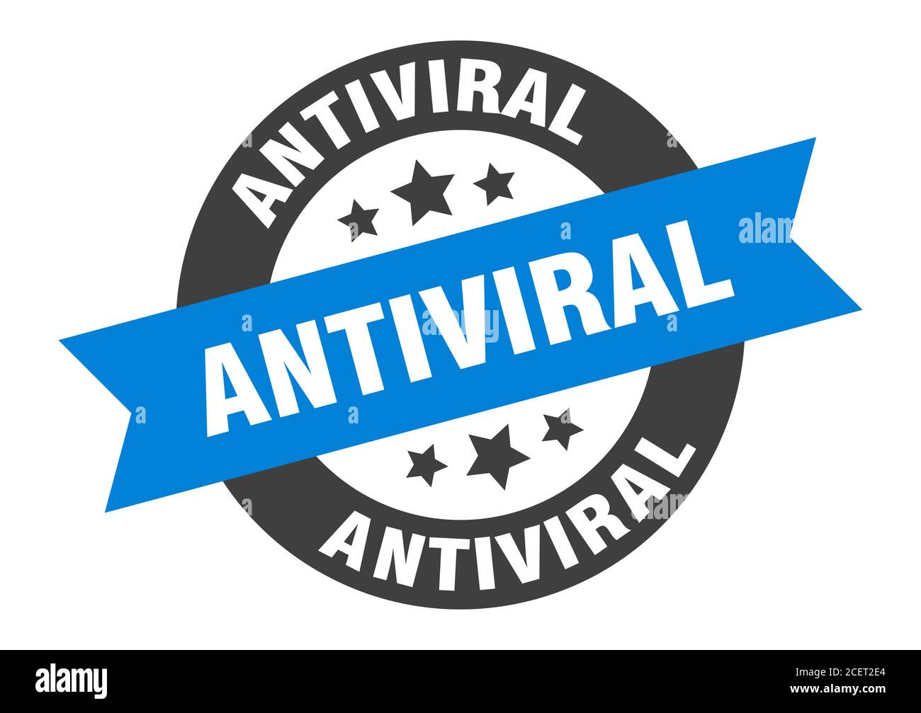 antiviral sign. round isolated sticker. ribbon tag Stock Vector Image ...