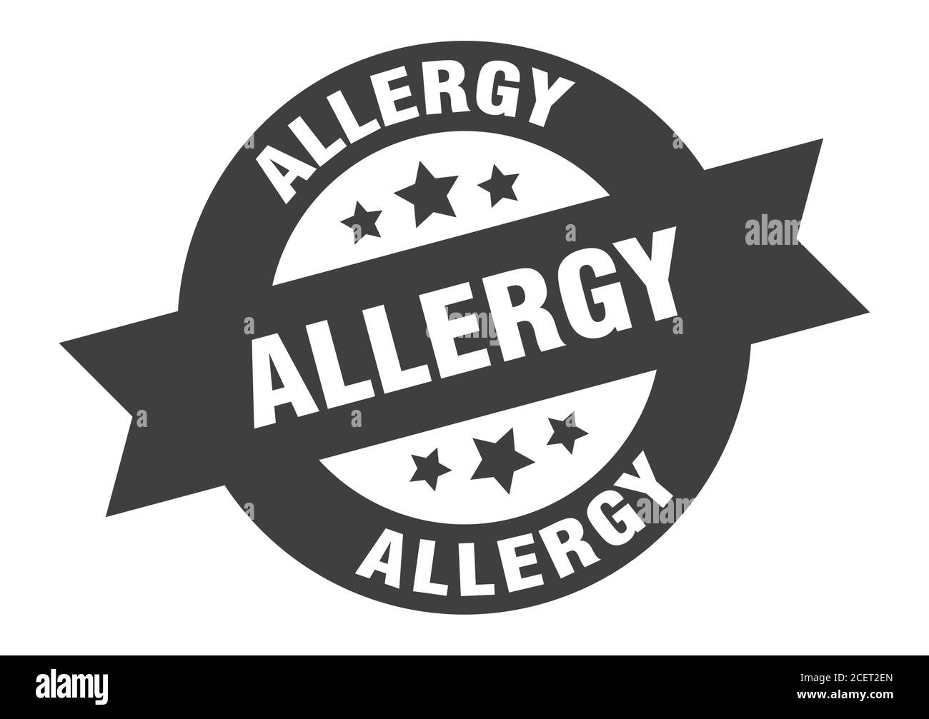 allergy sign. round isolated sticker. ribbon tag Stock Vector Image ...