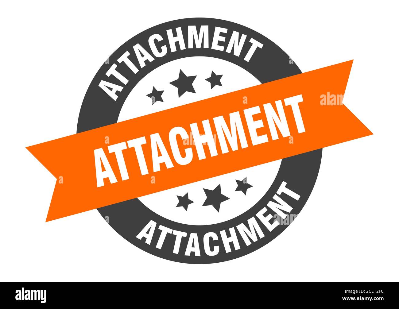 attachment sign. round isolated sticker. ribbon tag Stock Vector Image ...