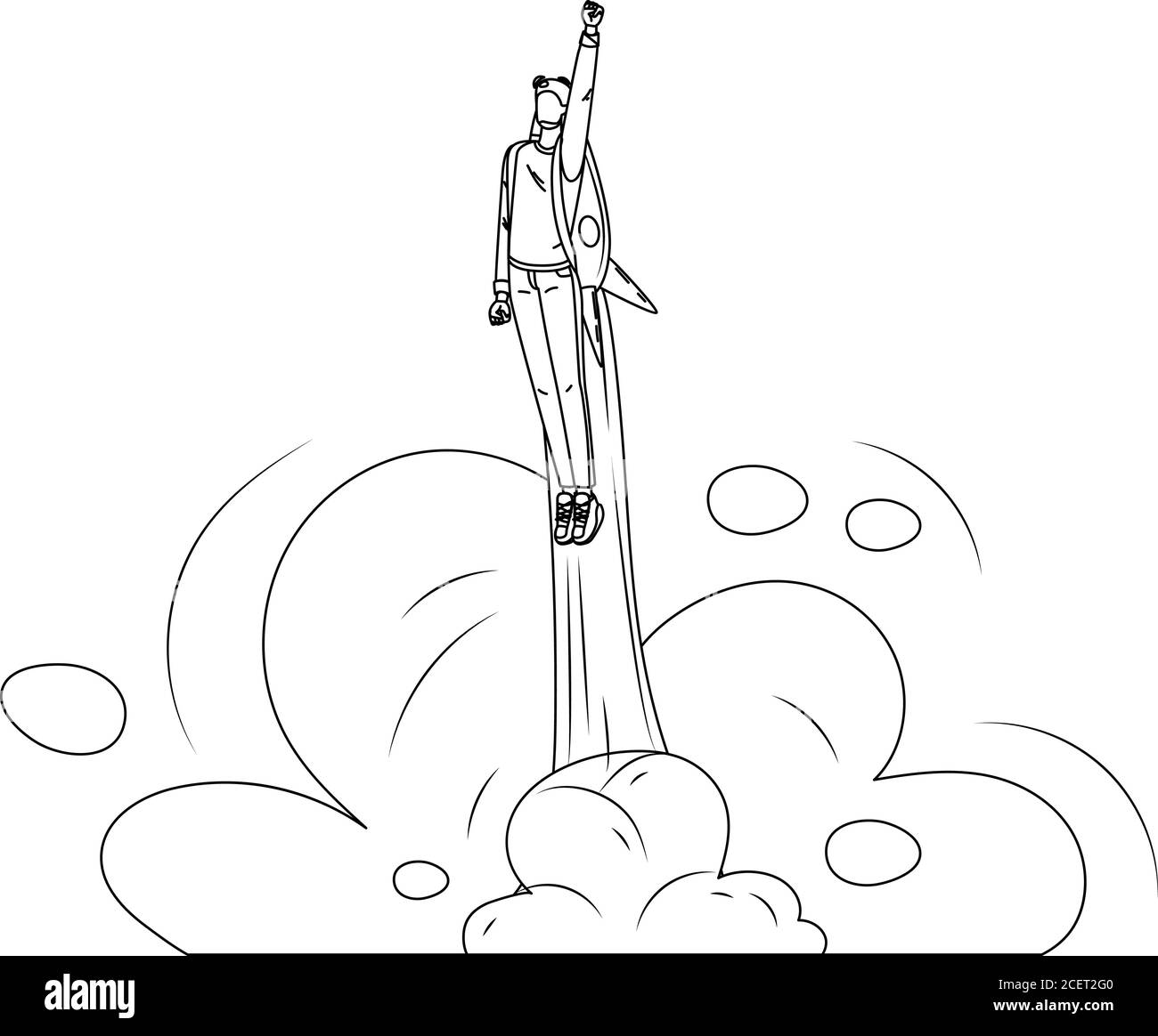 Flying machine sketch Cut Out Stock Images & Pictures - Alamy