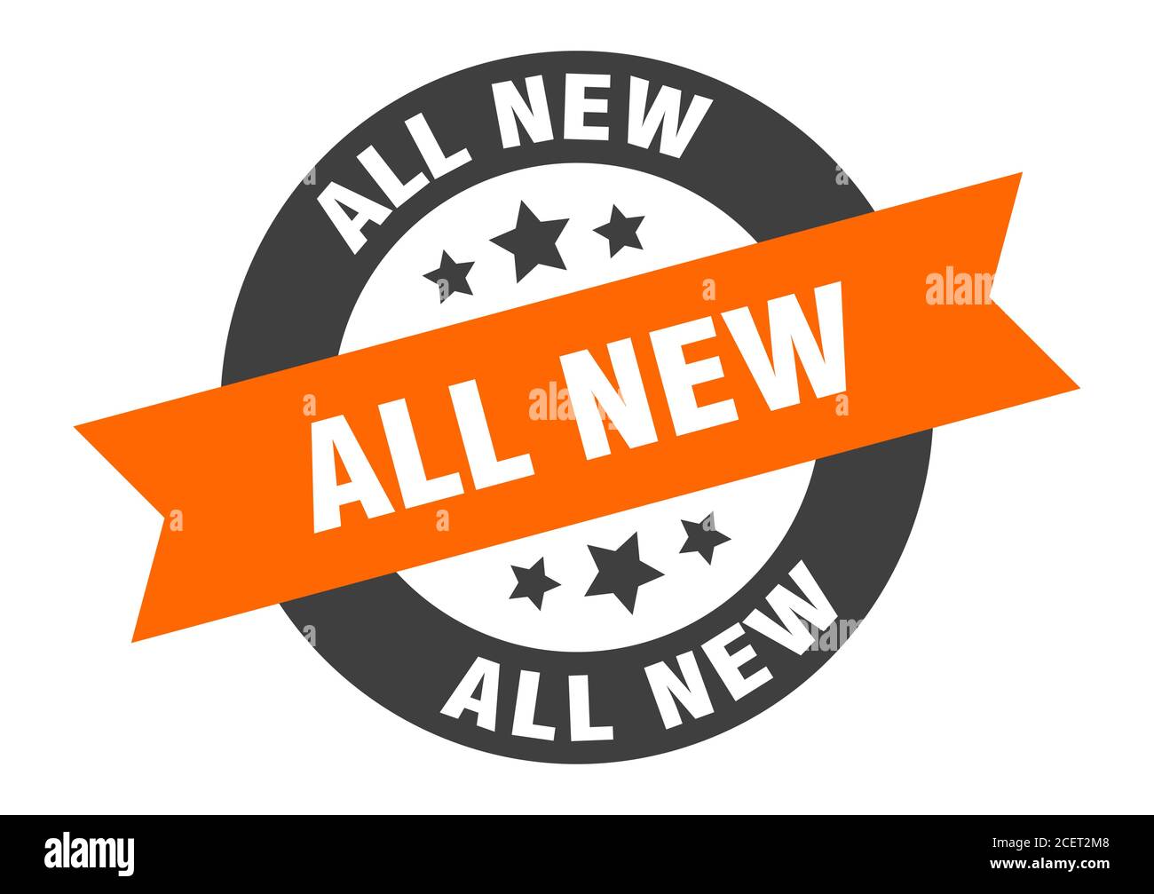 all new sign. round isolated sticker. ribbon tag Stock Vector Image ...