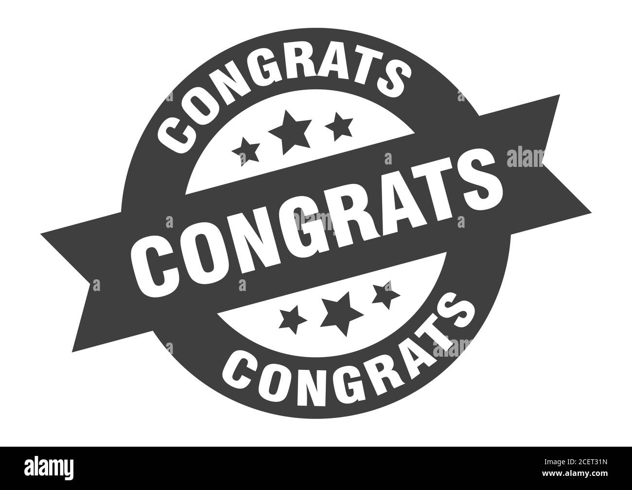 congrats sign. round isolated sticker. ribbon tag Stock Vector Image ...