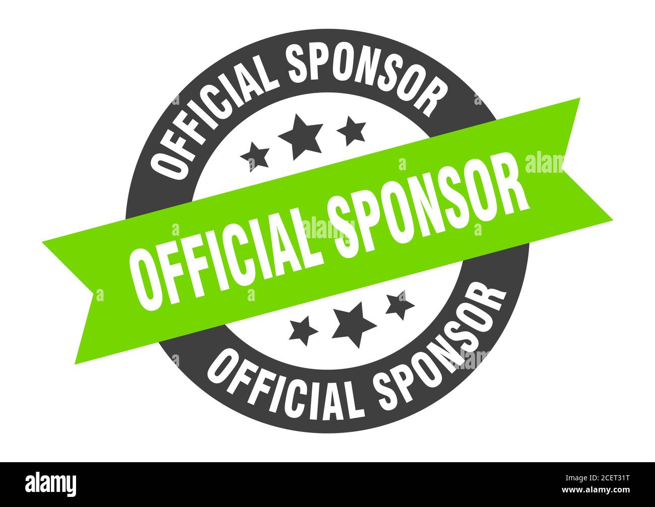 official sponsor sign. round isolated sticker. ribbon tag Stock Vector ...