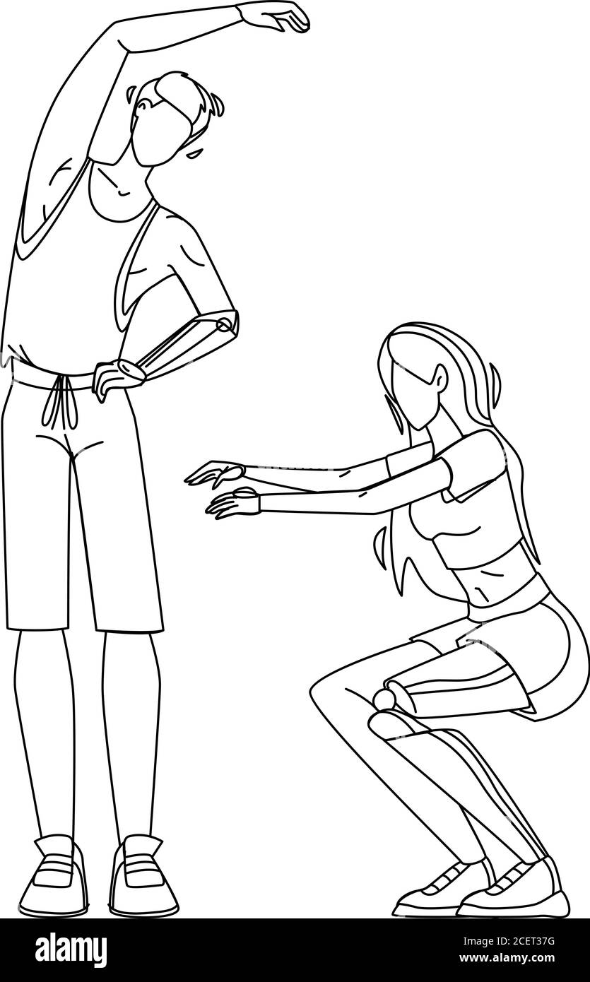 People With Bionic Limbs Fitness Exercising Vector Stock Vector Image ...