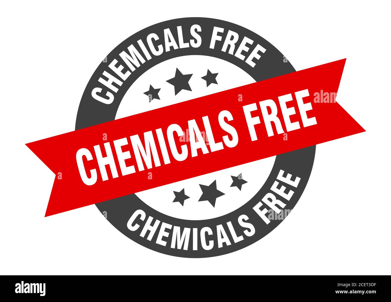 chemicals free sign. round isolated sticker. ribbon tag Stock Vector ...