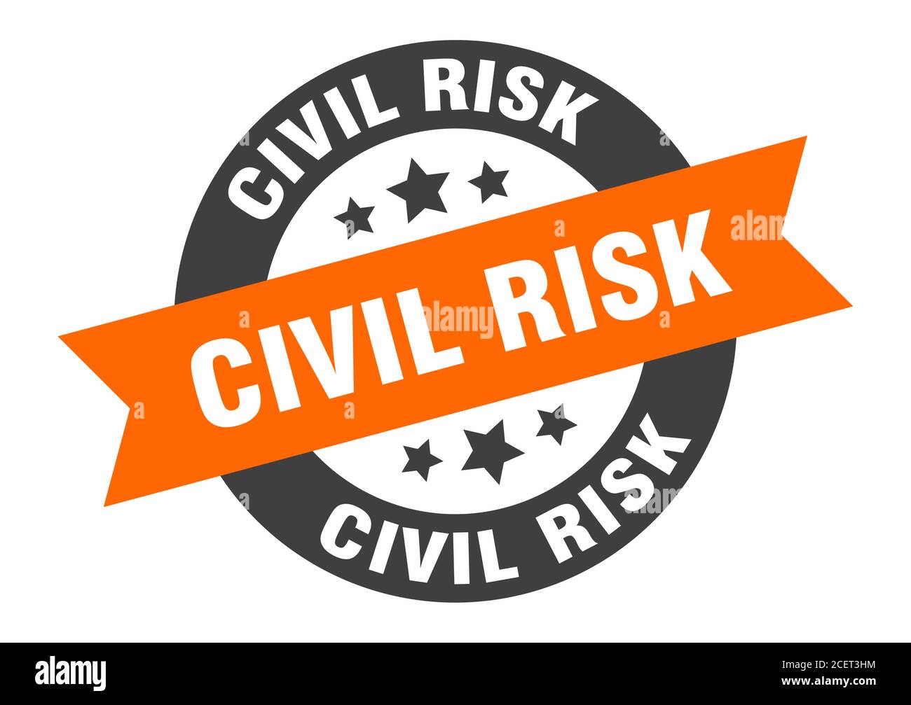 Risk round orange sticker hi-res stock photography and images - Alamy