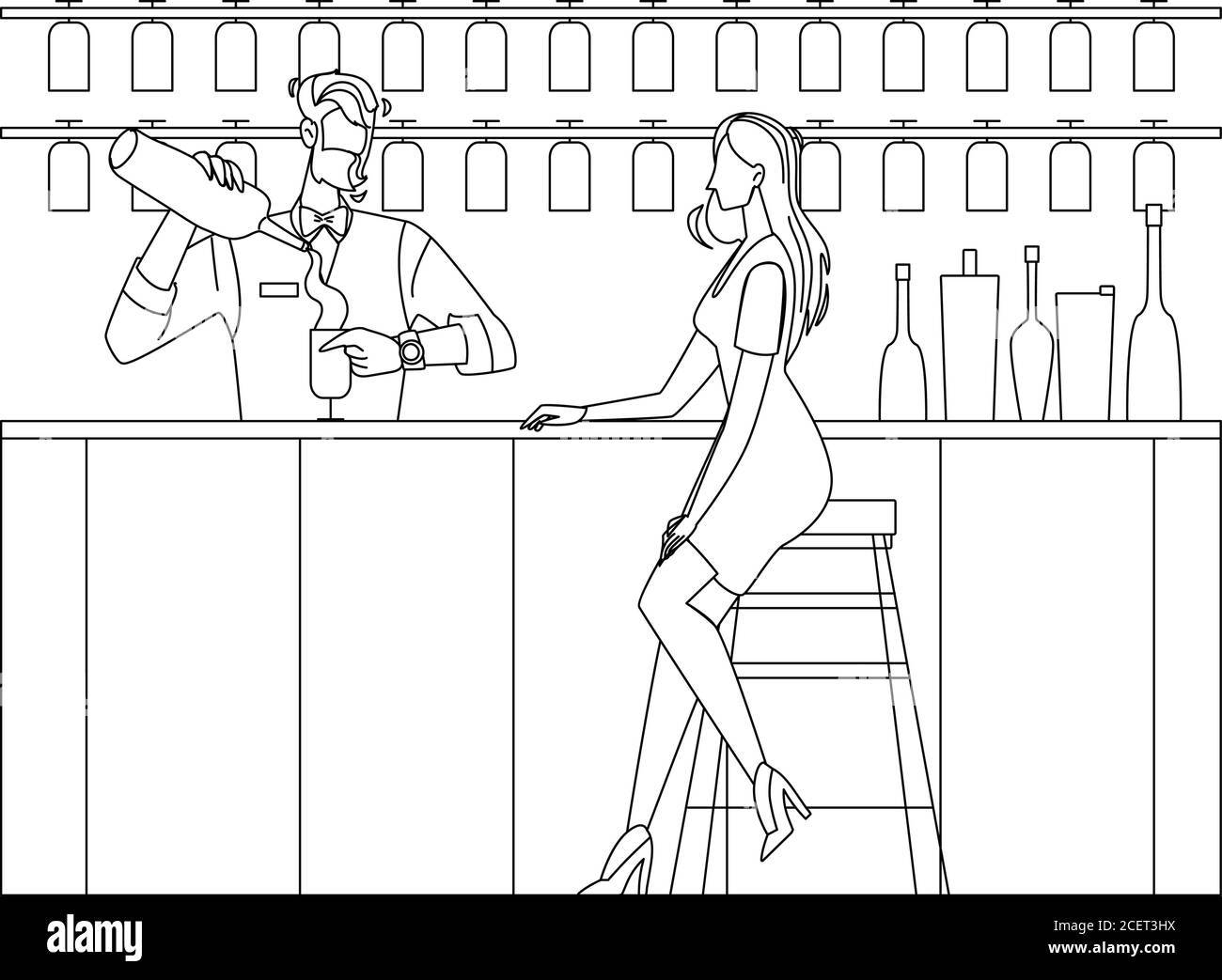 Bartender mixing alcoholic cocktail Cut Out Stock Images & Pictures - Alamy