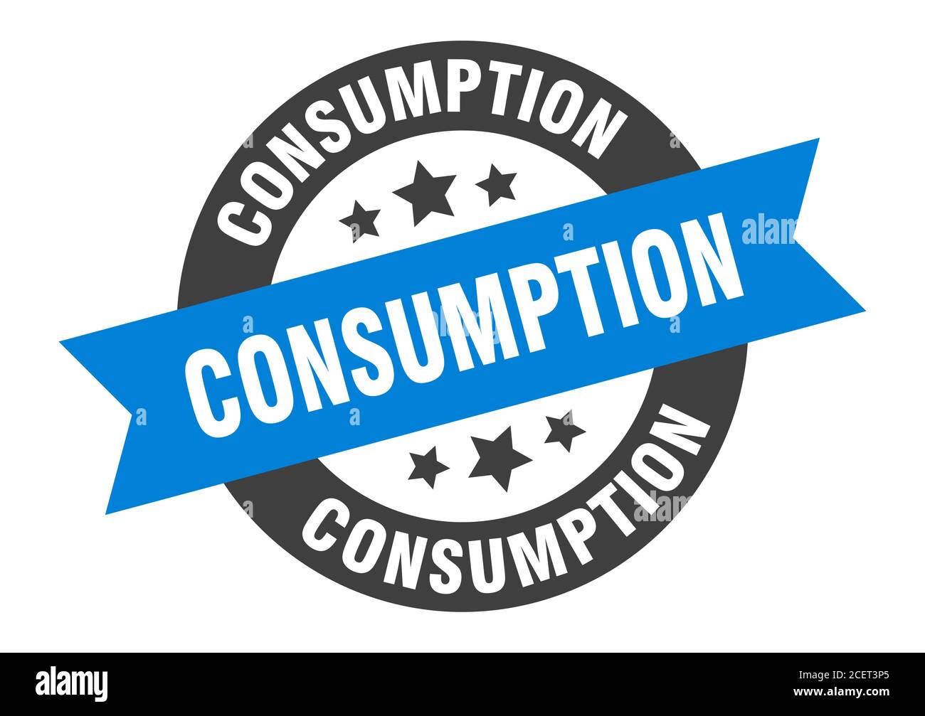 consumption sign. round isolated sticker. ribbon tag Stock Vector Image ...