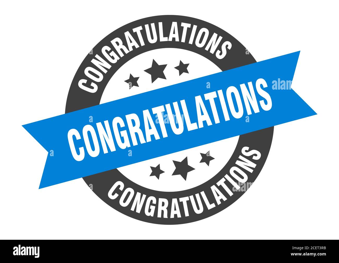 congratulations sign. round isolated sticker. ribbon tag Stock Vector ...