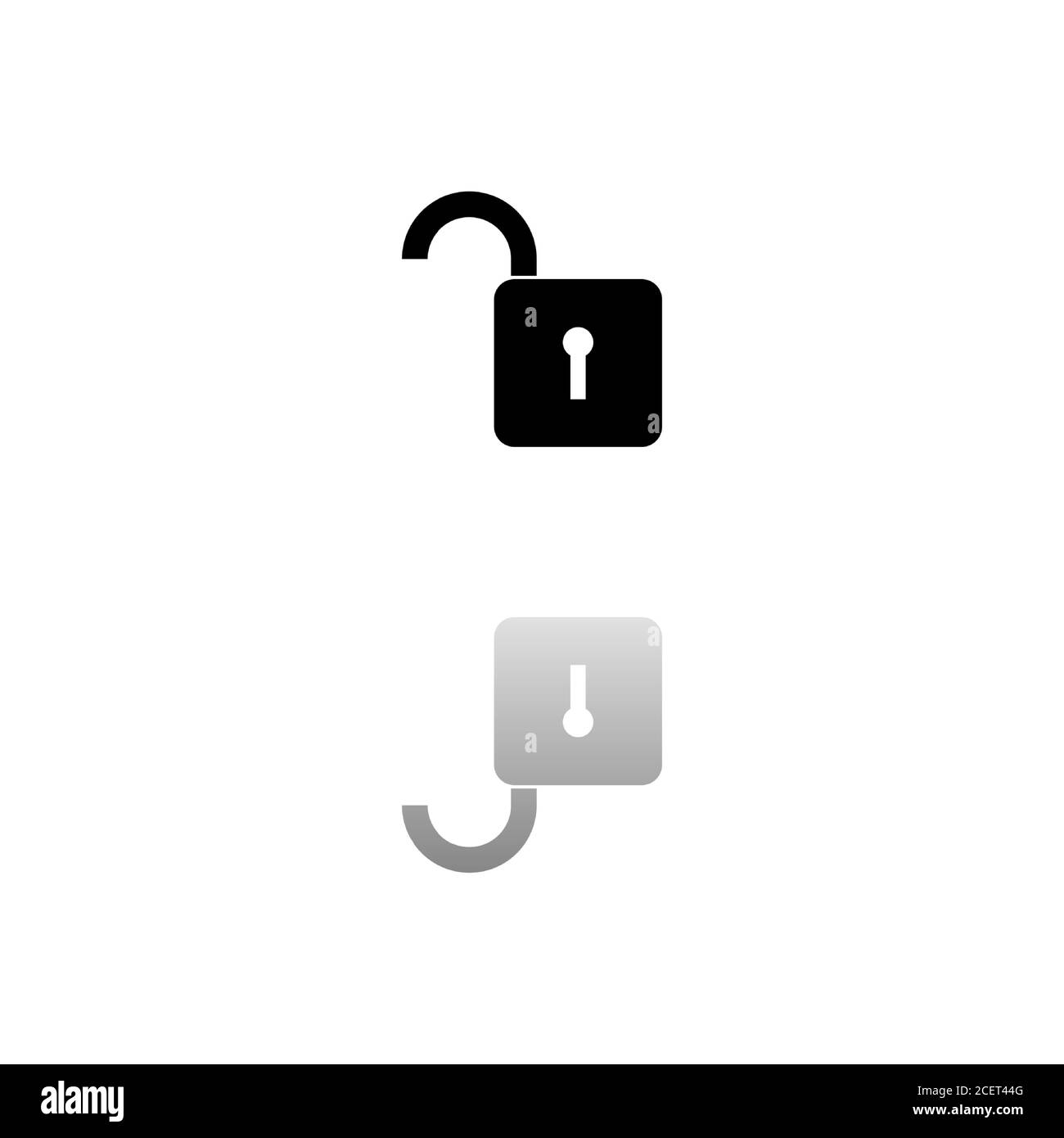 Unlock icon. Black symbol on white background. Simple illustration ...