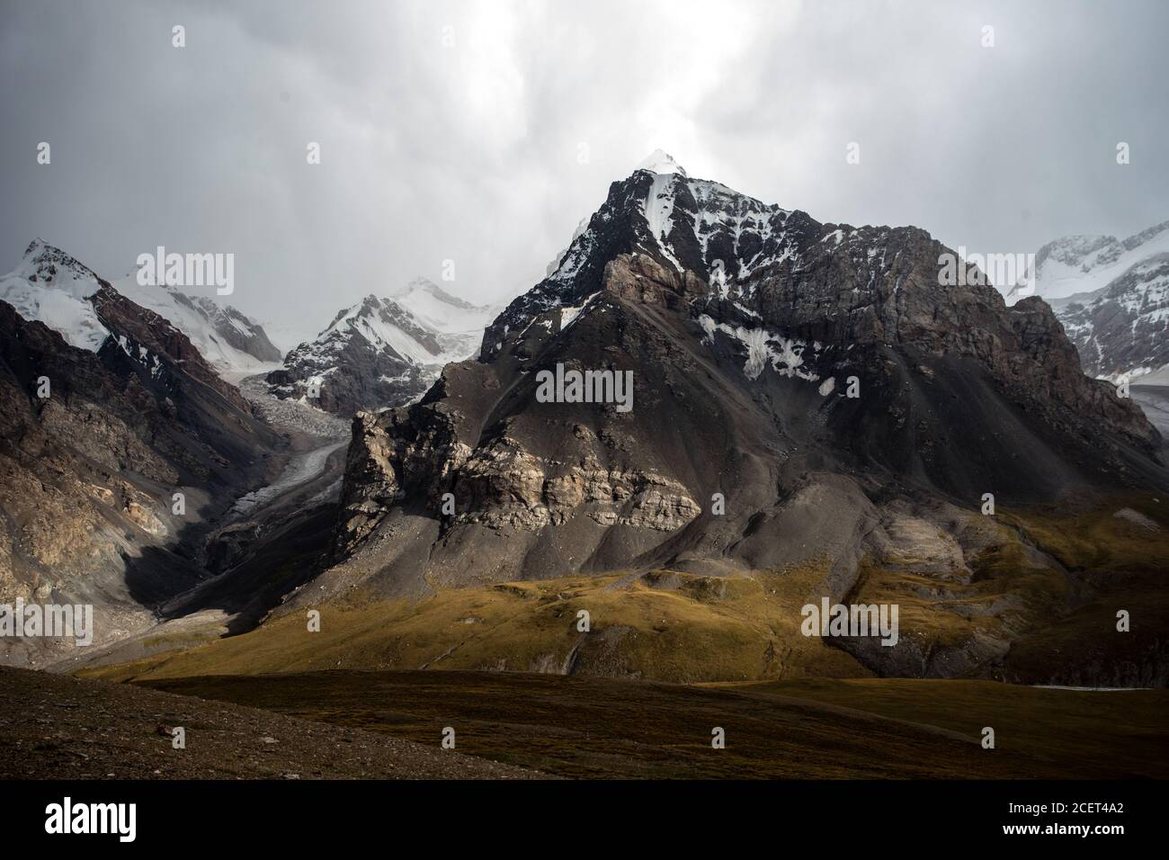 Hiking trail to At Jailoo Valley and Lake near Enilchek in remote Isyyk ...