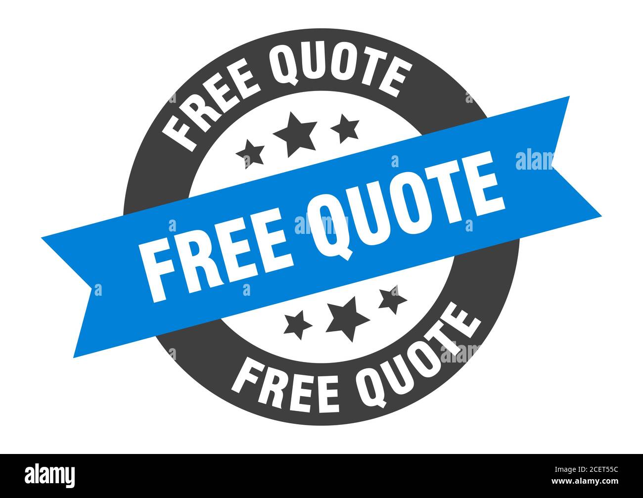 free quote sign. round isolated sticker. ribbon tag Stock Vector Image ...