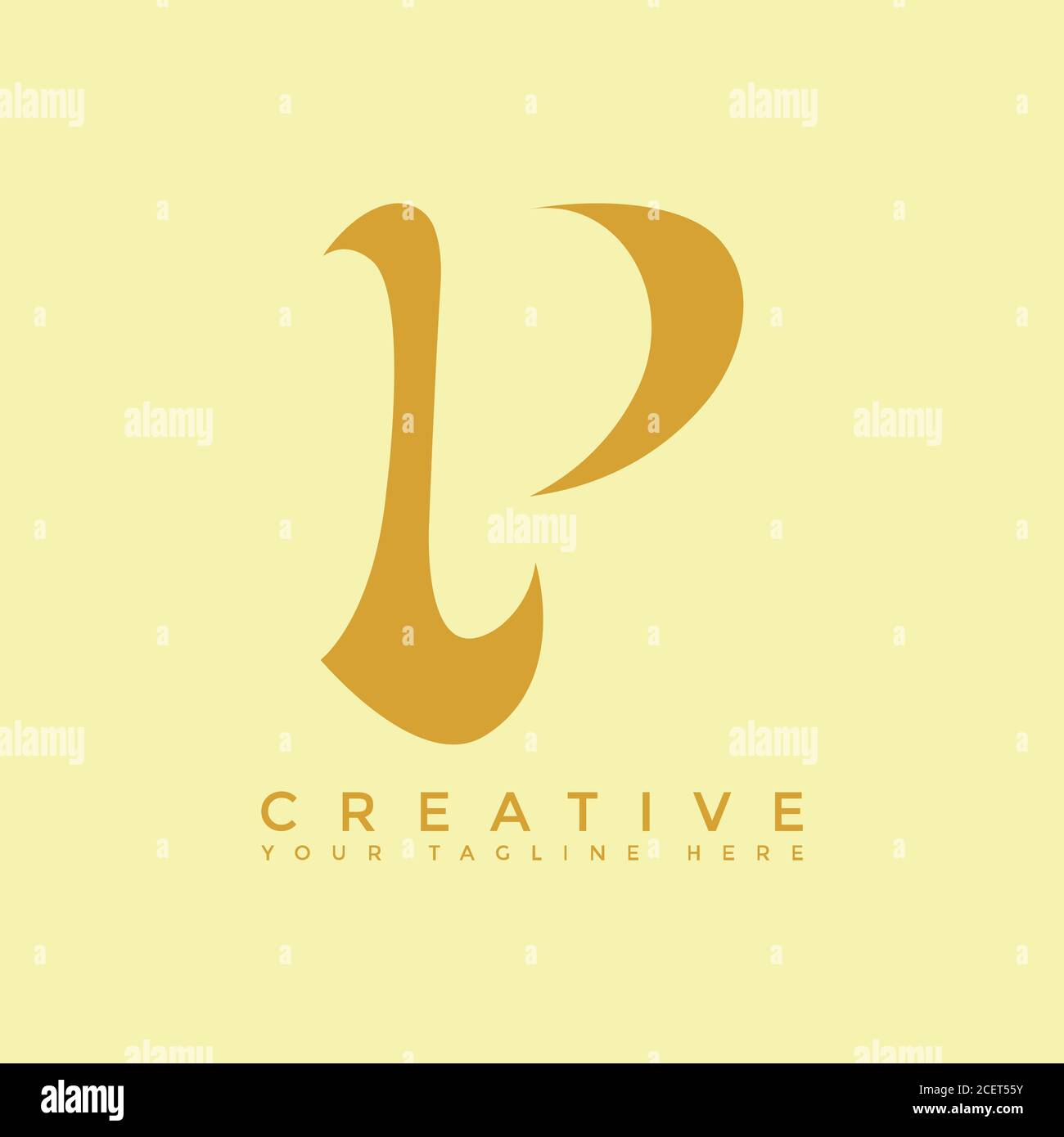 This is the design of the letter P logo with the initial logo style ...