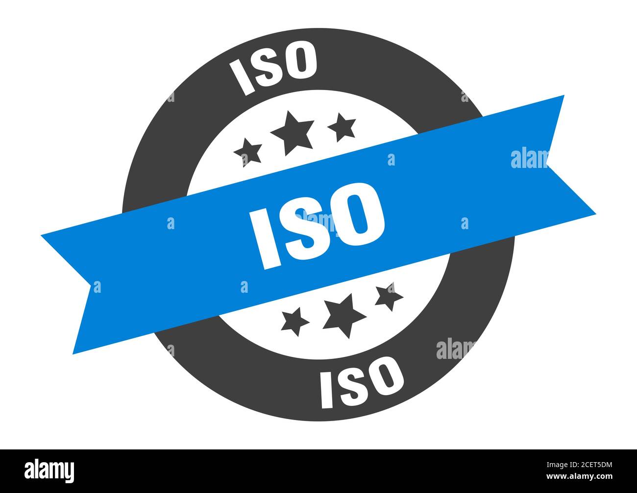 iso sign. round isolated sticker. ribbon tag Stock Vector Image & Art ...