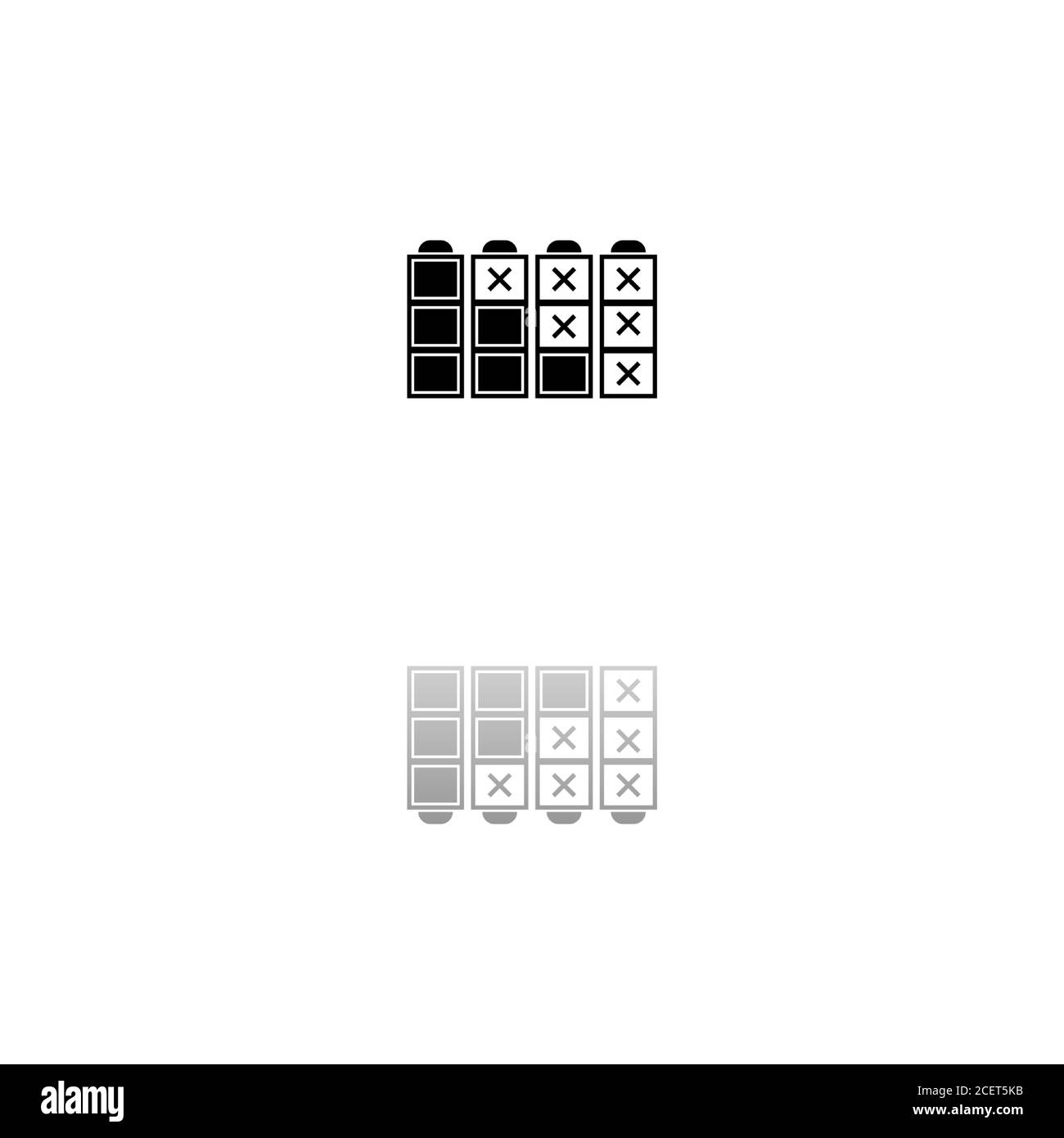 Battery. Black symbol on white background. Simple illustration. Flat ...