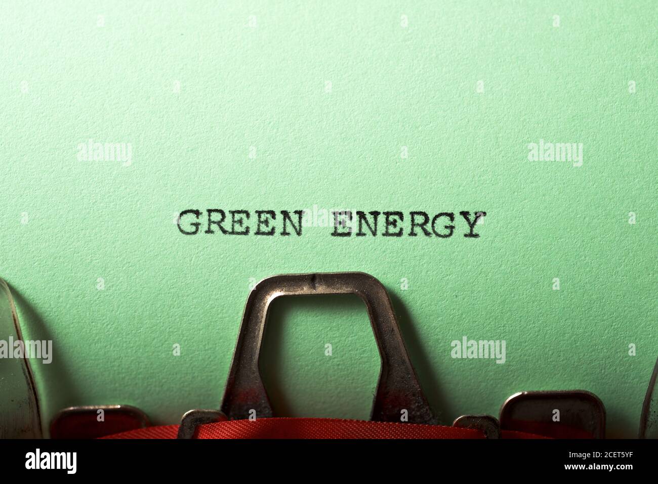Green energy phrase written with a typewriter Stock Photo - Alamy