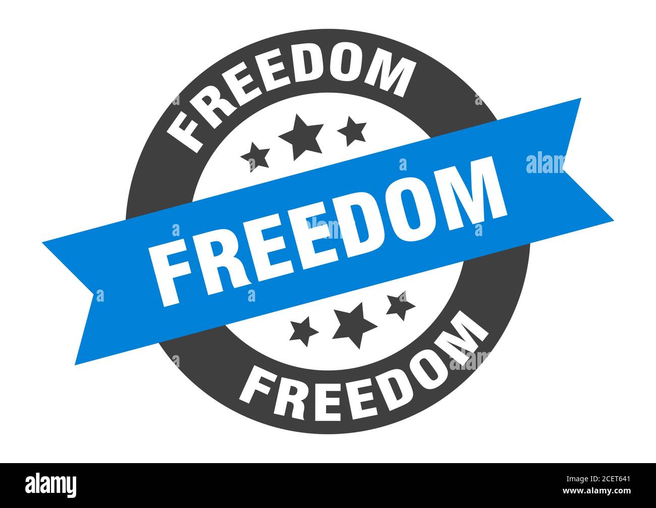 freedom sign. round isolated sticker. ribbon tag Stock Vector Image ...