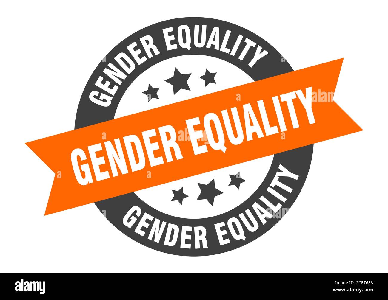 gender equality sign. round isolated sticker. ribbon tag Stock Vector ...