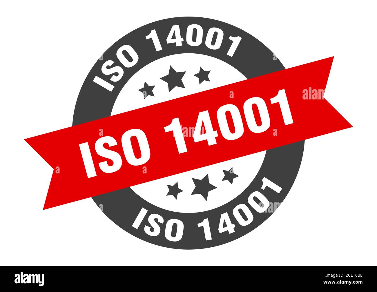 iso 14001 sign. round isolated sticker. ribbon tag Stock Vector Image ...