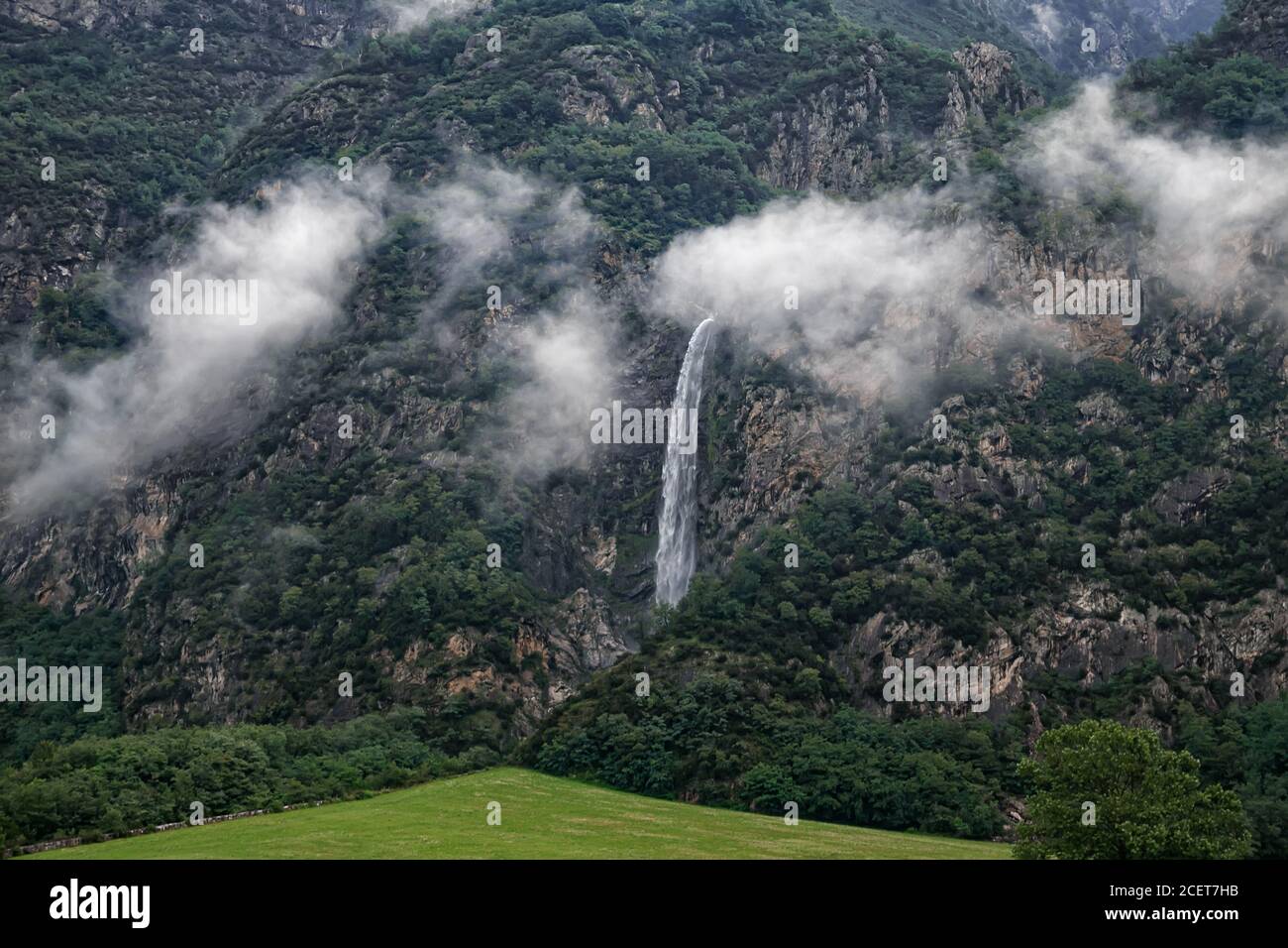 Alpine landscape with waterfall hi-res stock photography and images - Alamy