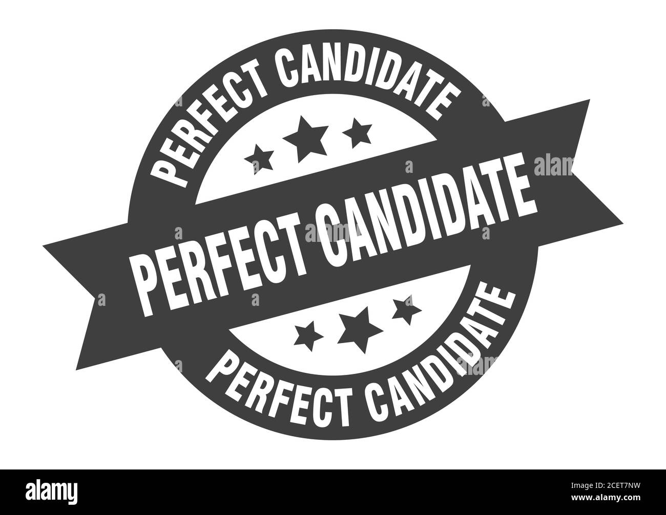 perfect candidate sign. round isolated sticker. ribbon tag Stock Vector ...