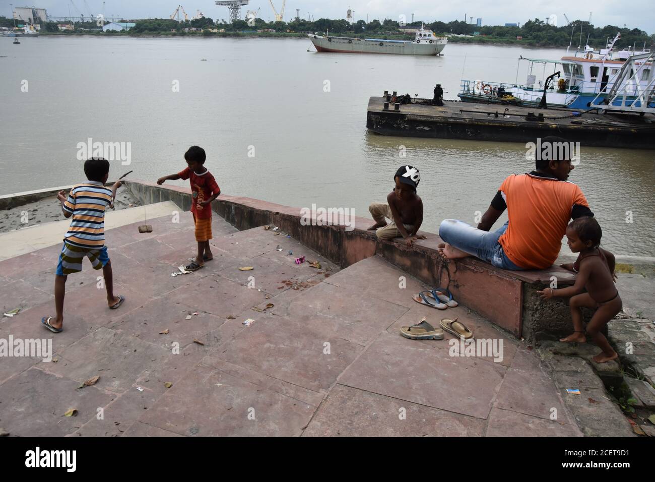 Kolkata, India. 02nd Sep, 2020. Children are playing dangerously at ...