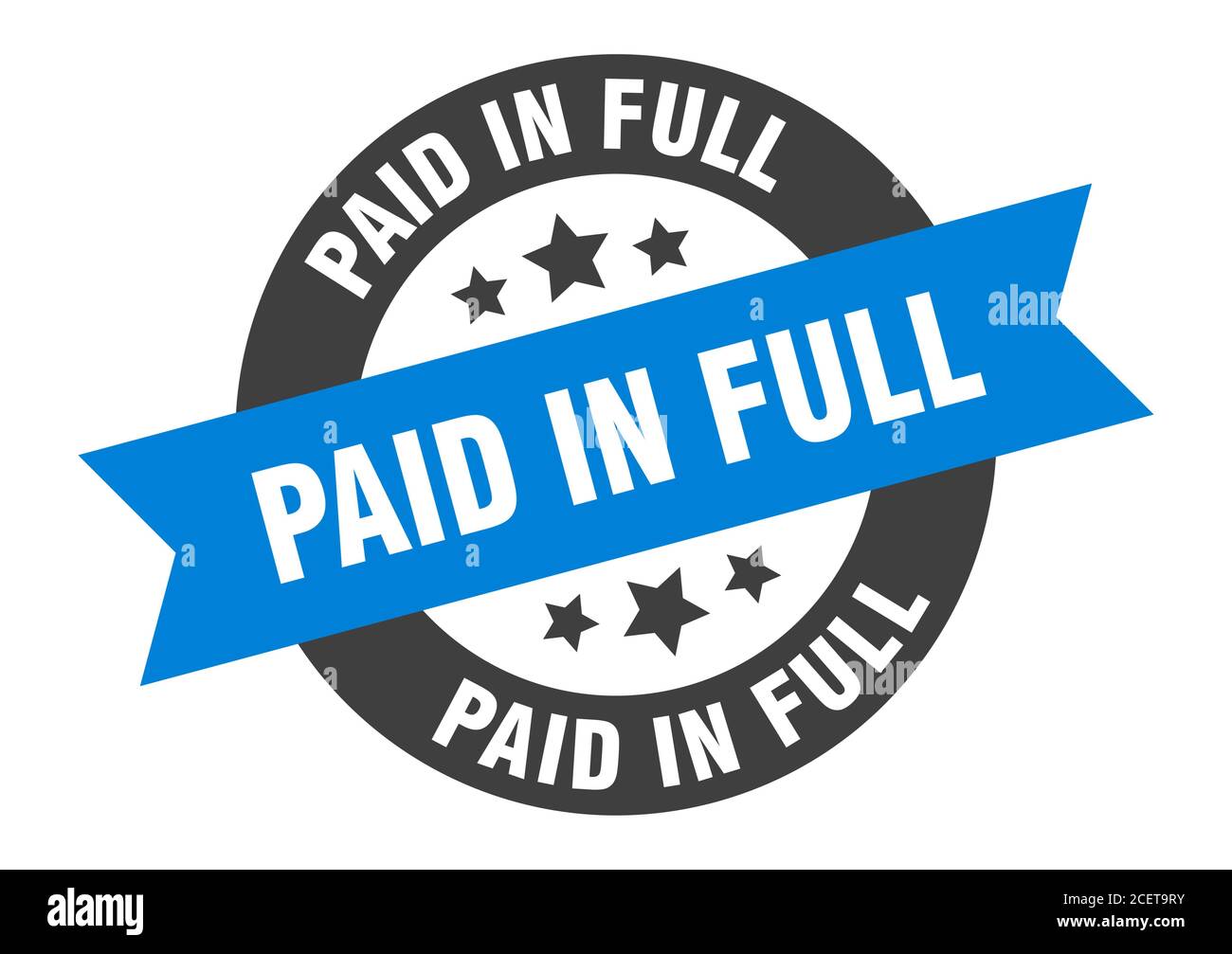paid in full sign. round isolated sticker. ribbon tag Stock Vector ...