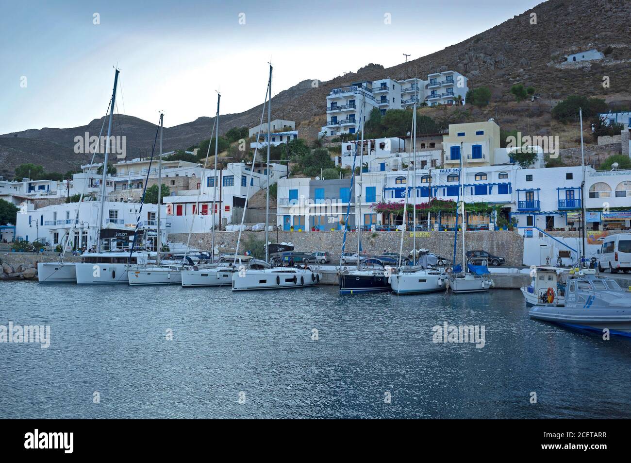 The harbour in Livadia, Tilos, Greece Stock Photo - Alamy