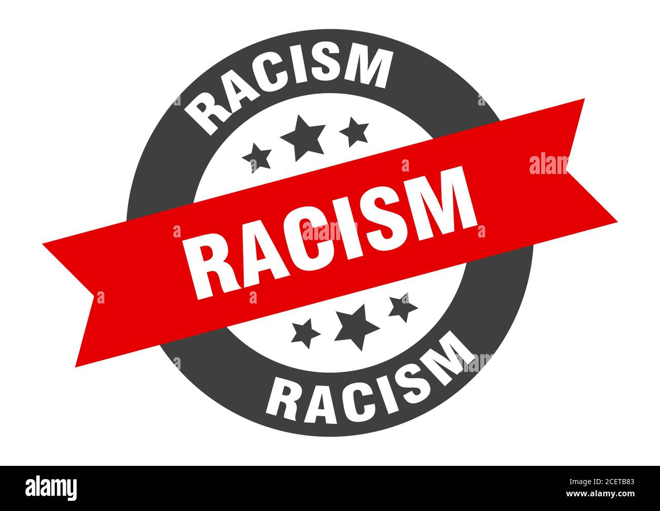 racism sign. round isolated sticker. ribbon tag Stock Vector Image ...