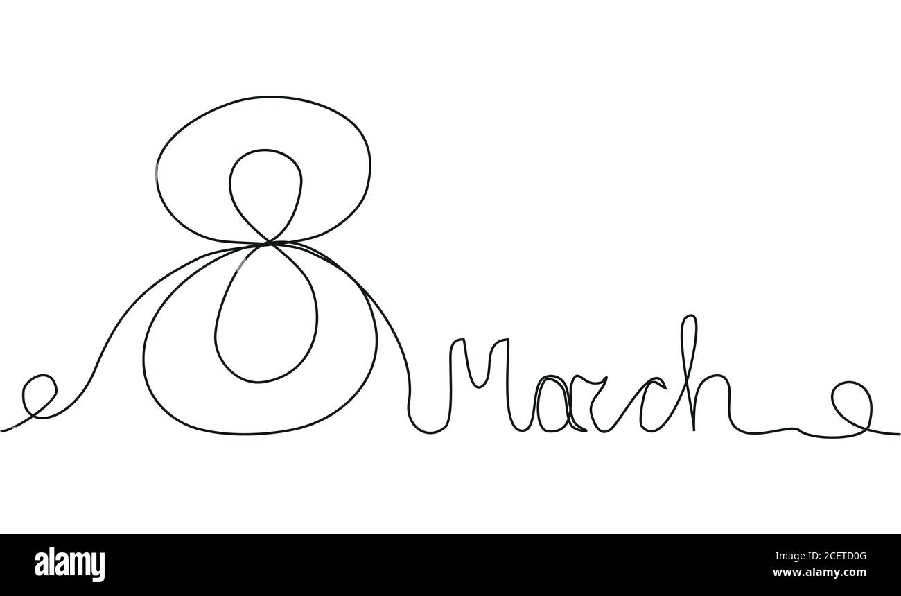 8 march International Women's Day greeting card. Hand made calligraphic ...