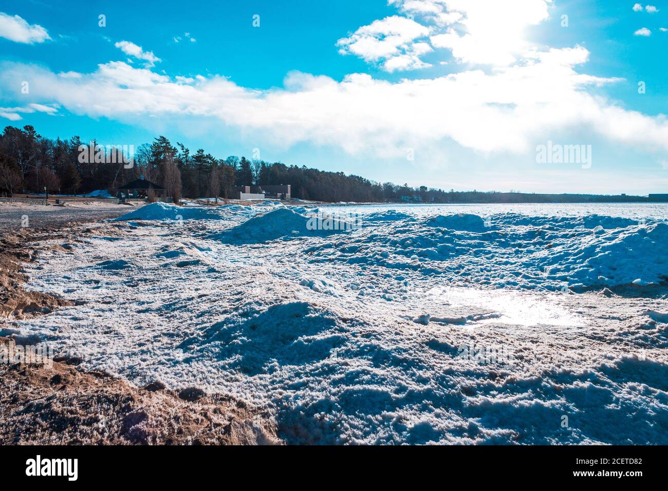 Lake Michigan ice sheets during the winter Stock Photo - Alamy